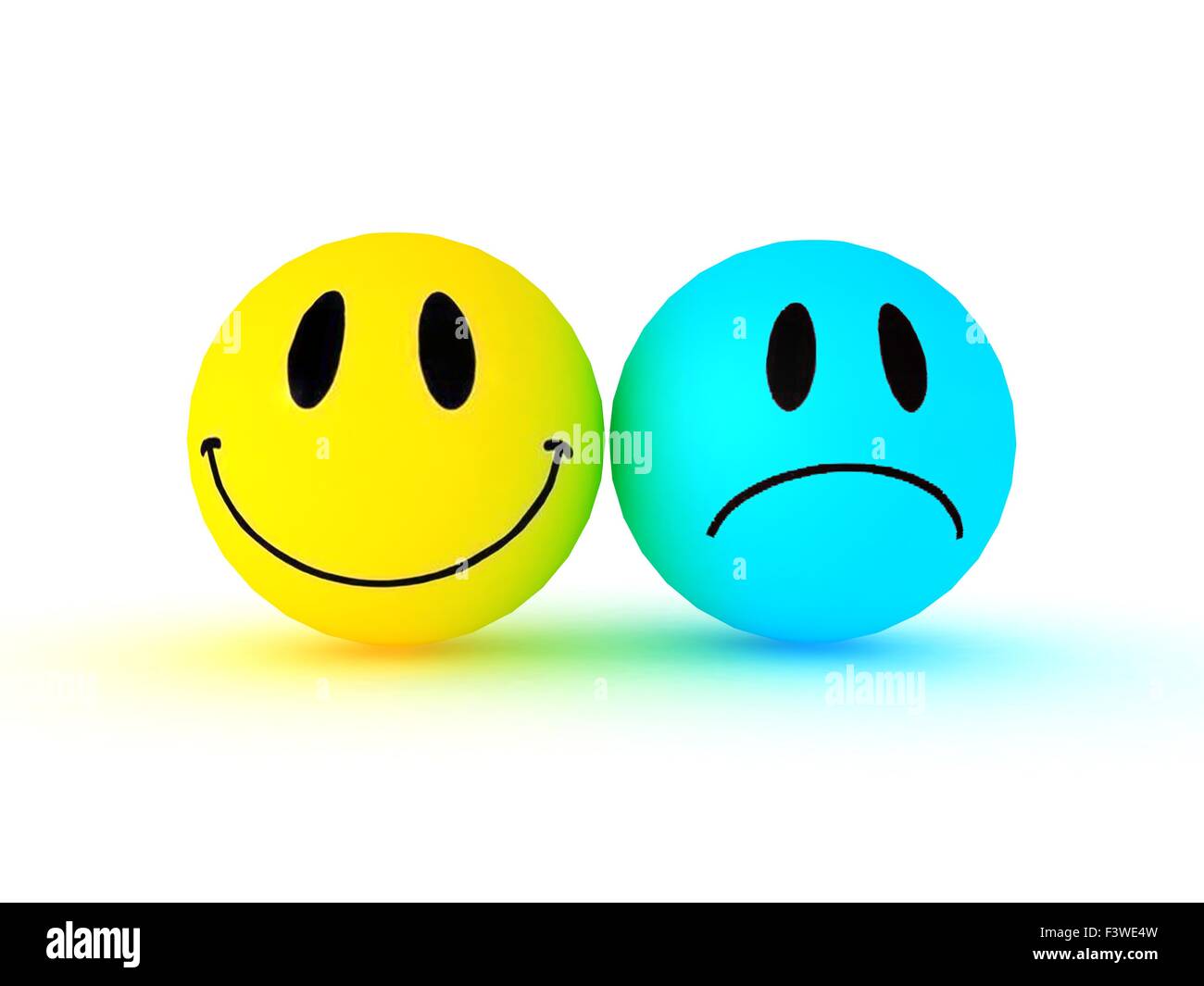 Two smiles any color. 3d render Stock Photo - Alamy