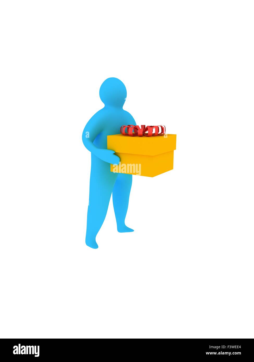 3d abstract person with present Stock Photo - Alamy