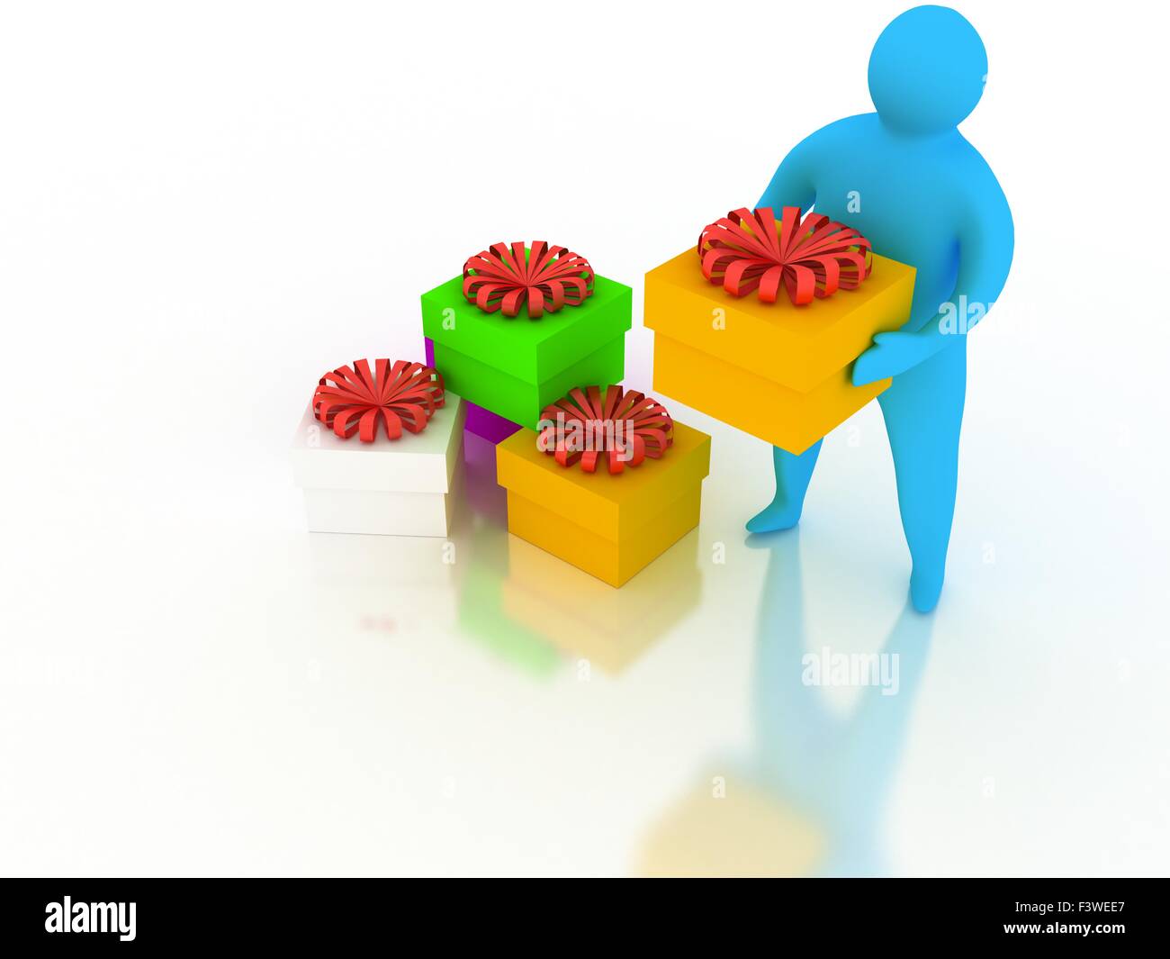 3d abstract person with present Stock Photo - Alamy