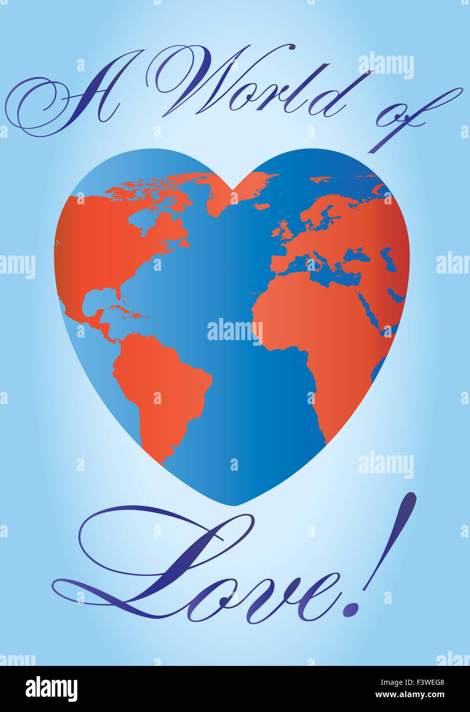 Heart shaped love planet Stock Photo - Alamy