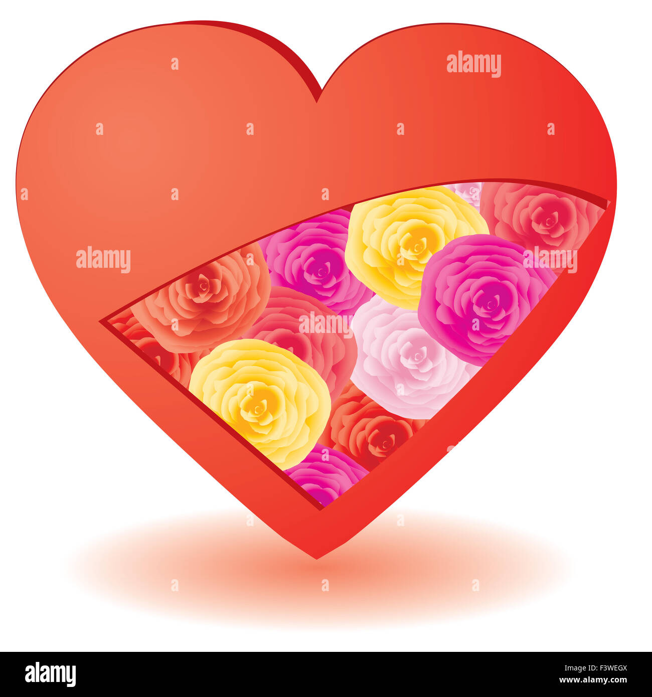 Cutted heart with roses inside Stock Photo - Alamy