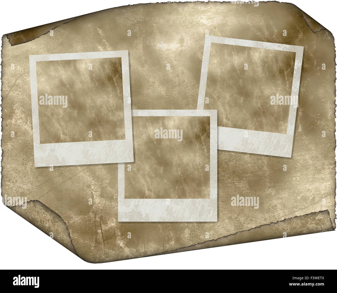 Retro instant photo framework against an old paper hi-res stock ...