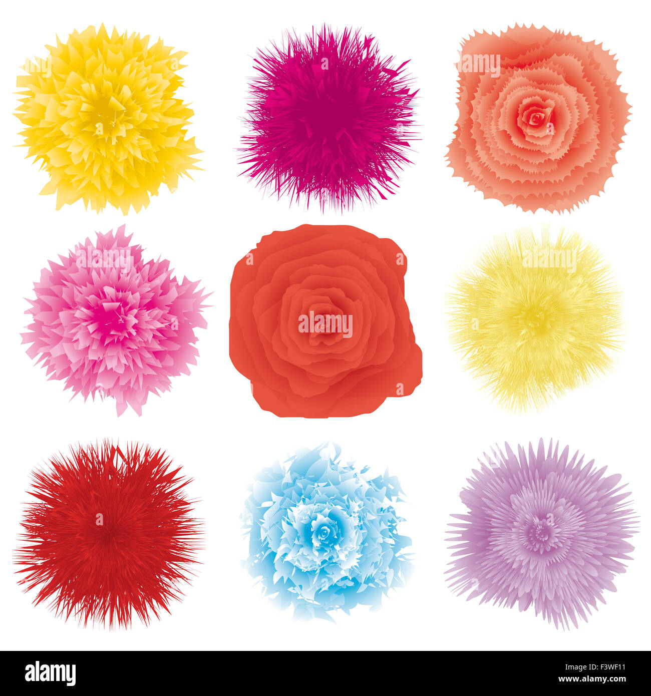 Flowers set, part 2 Stock Photo - Alamy