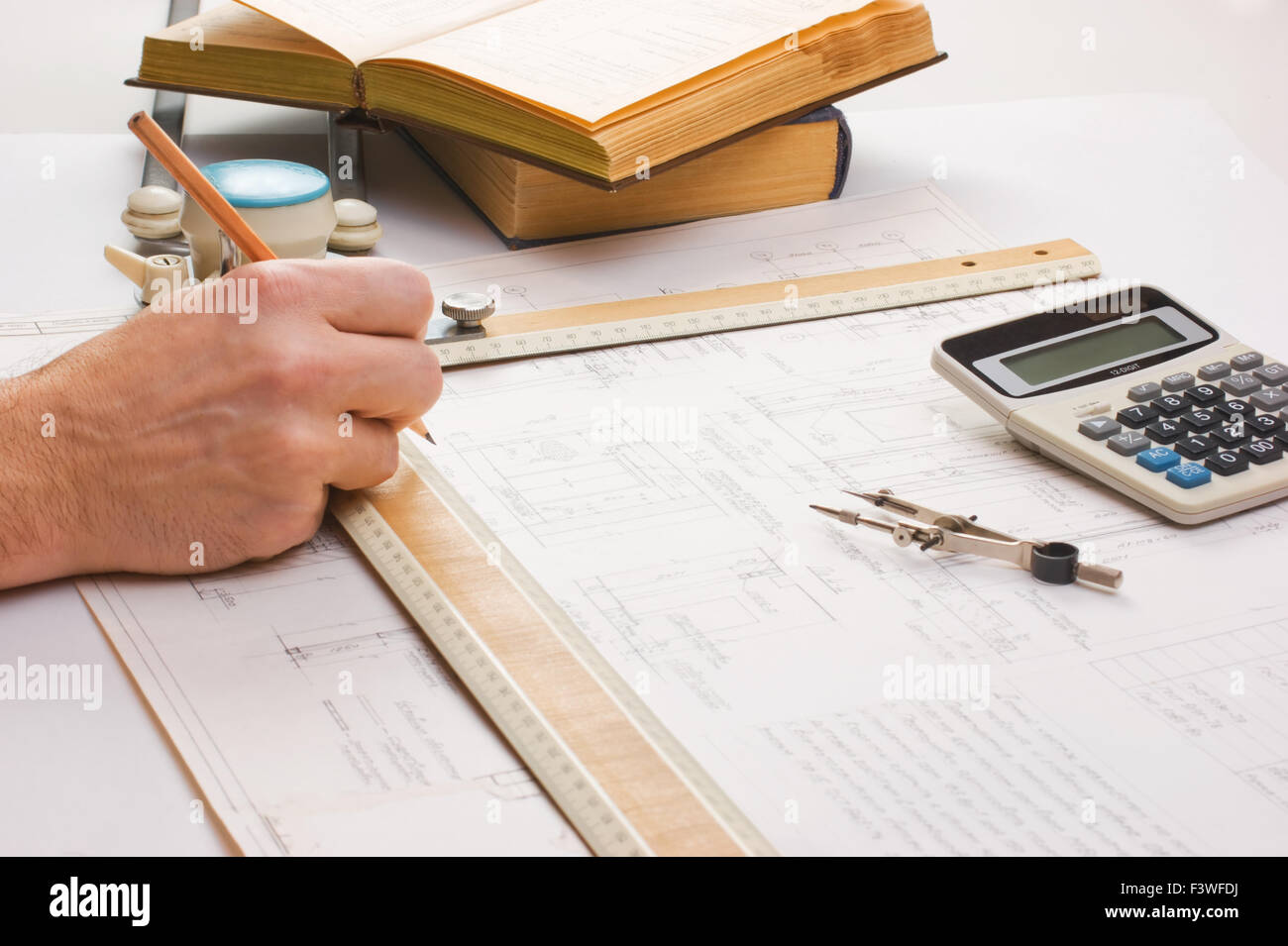old technical drawings Stock Photo - Alamy