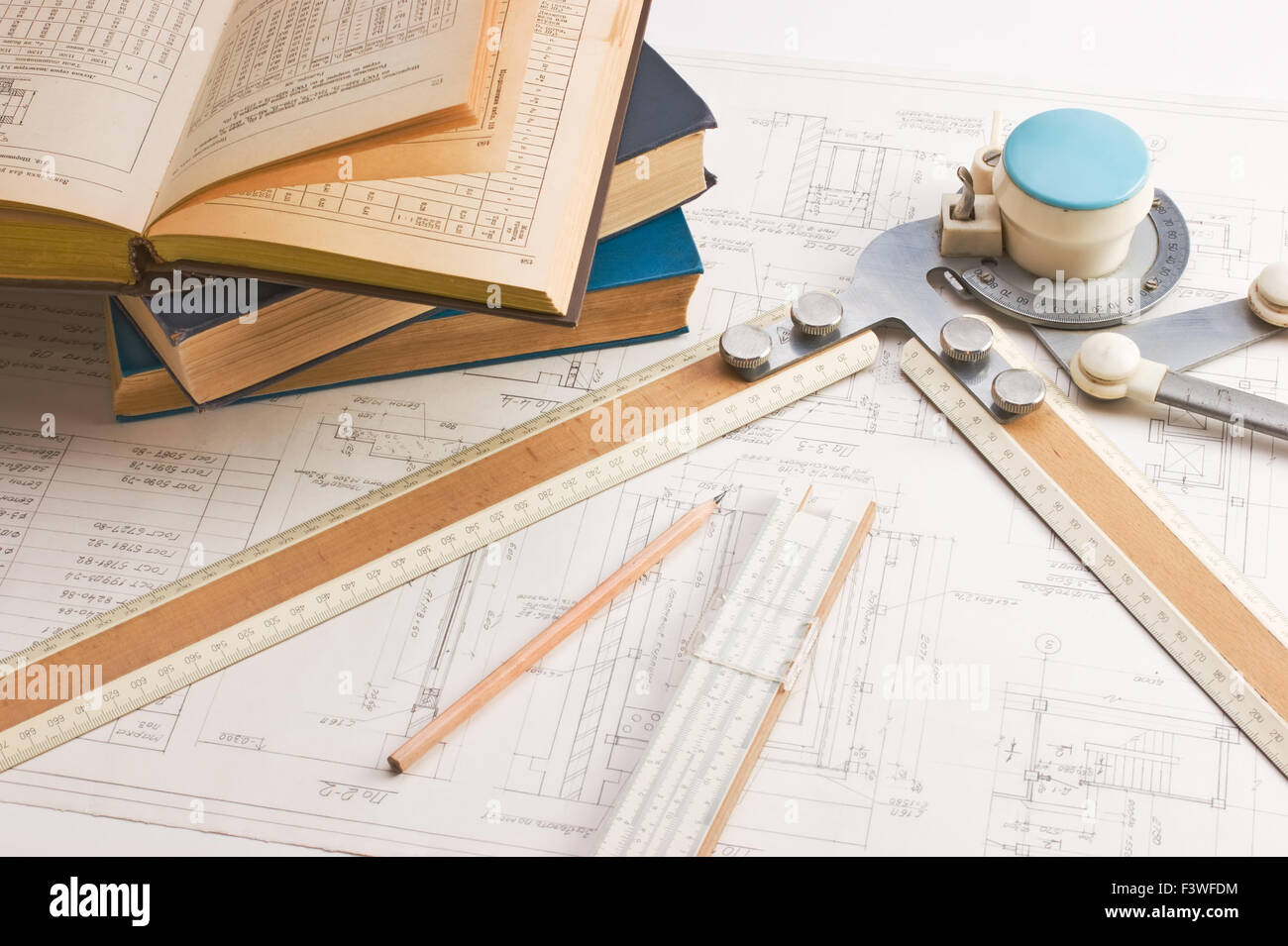 old technical drawings Stock Photo - Alamy