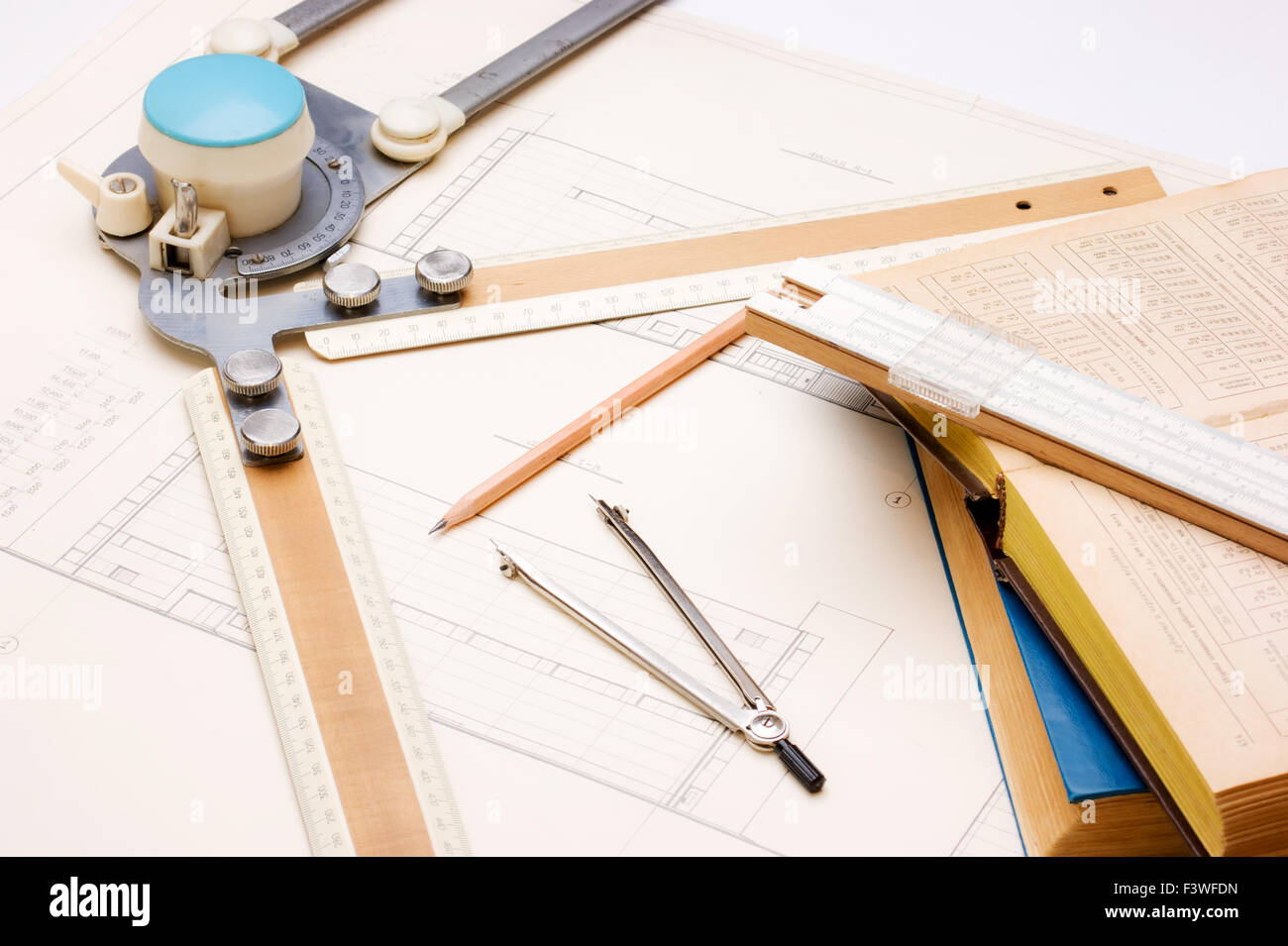 old technical drawings Stock Photo - Alamy