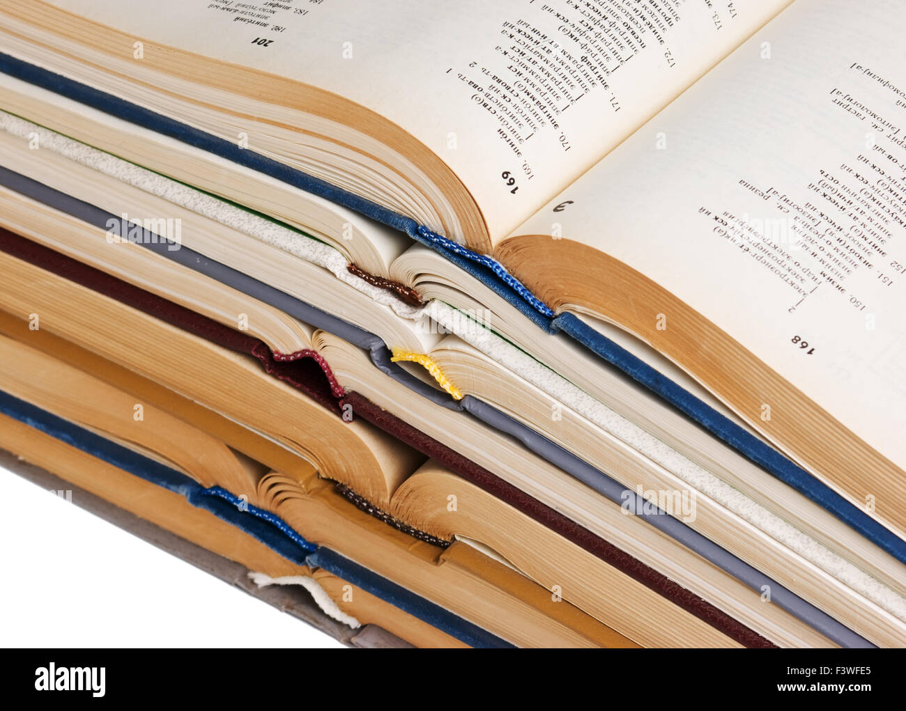 stack of open books Stock Photo - Alamy