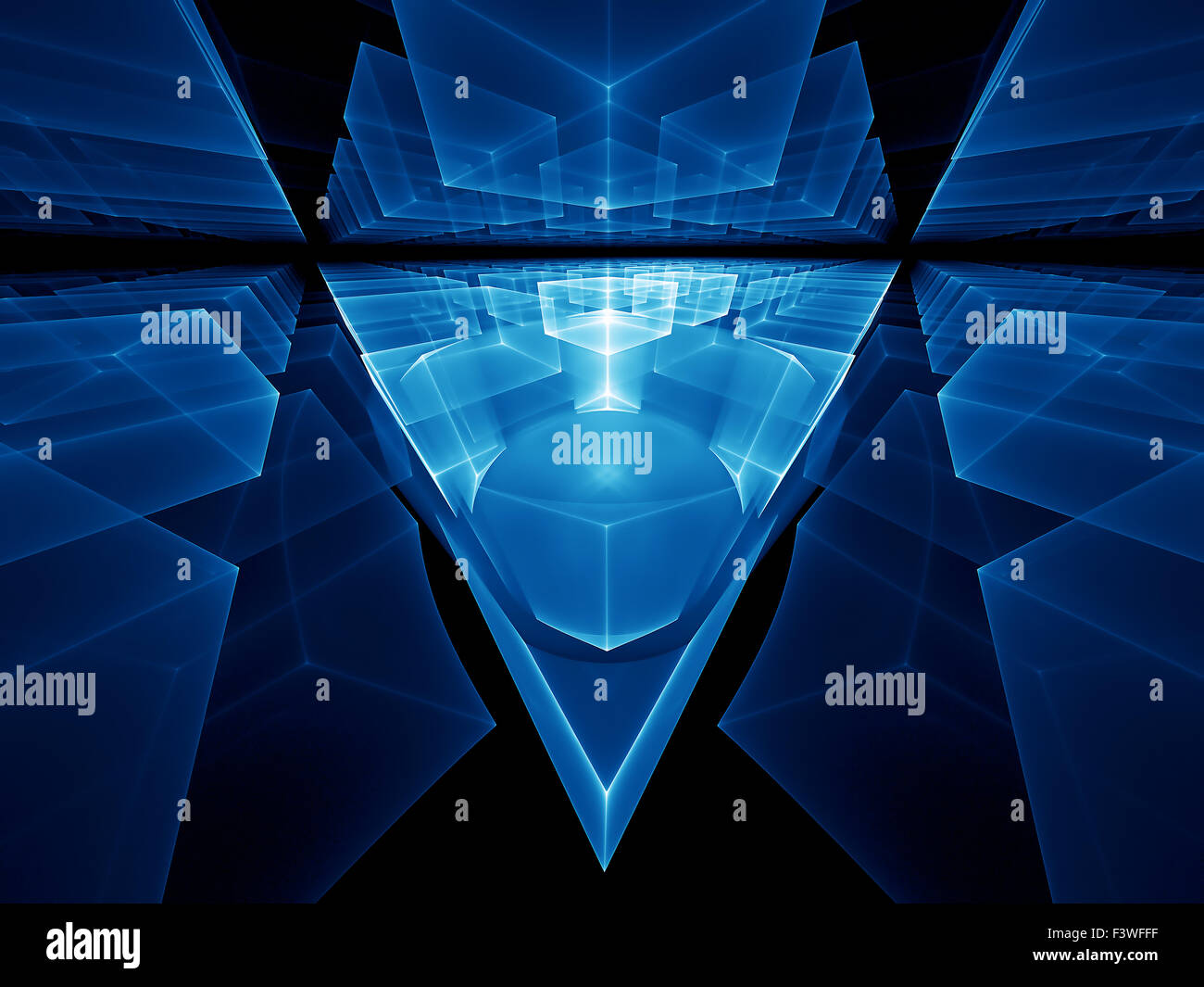 blue geometrical perspective Stock Photo - Alamy