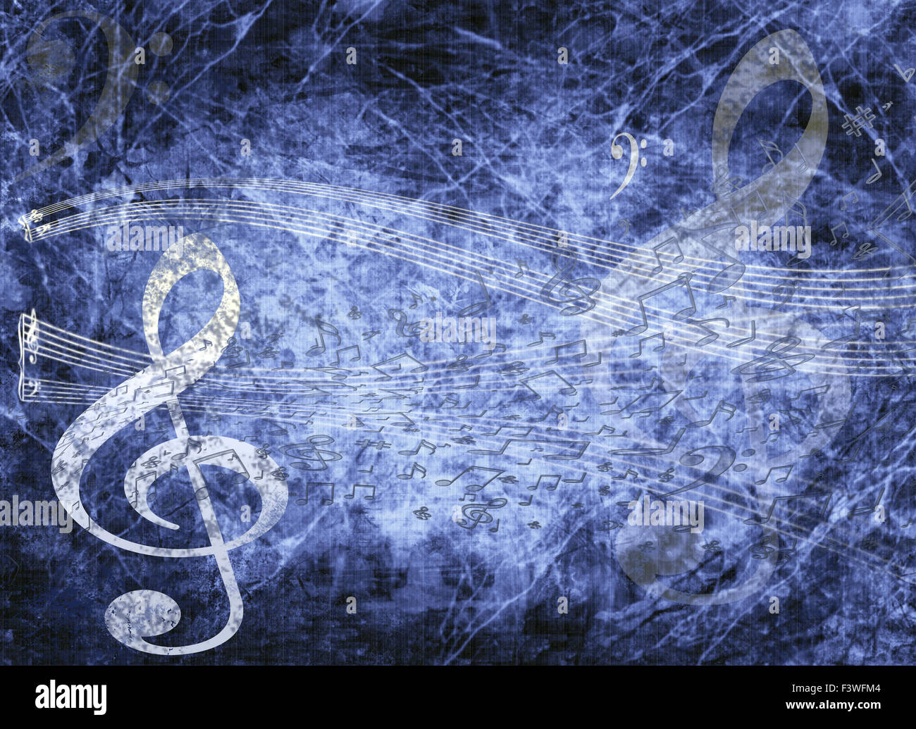 blue musical background in grunge style Stock Photo - Alamy