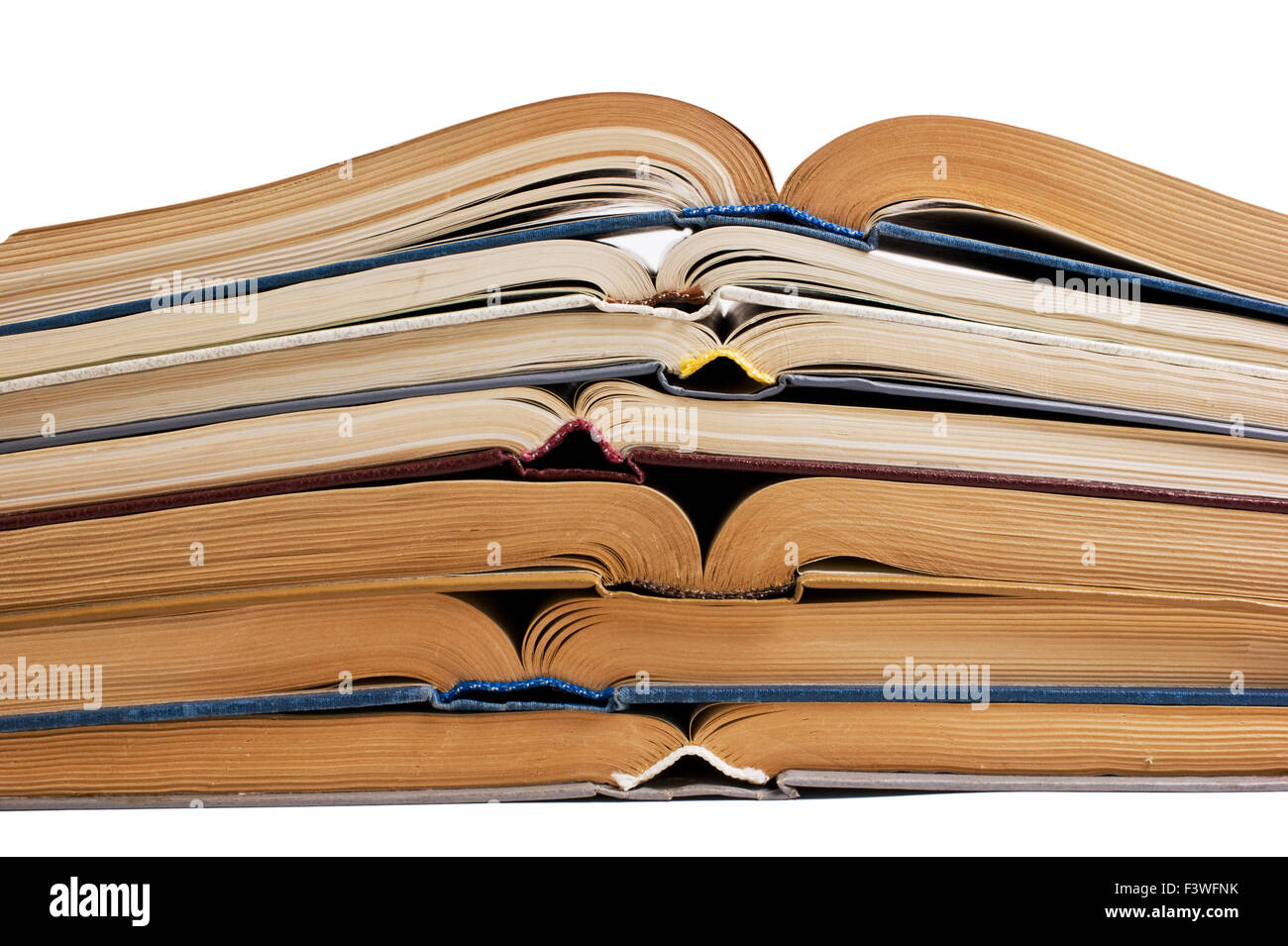 stack of open books Stock Photo - Alamy