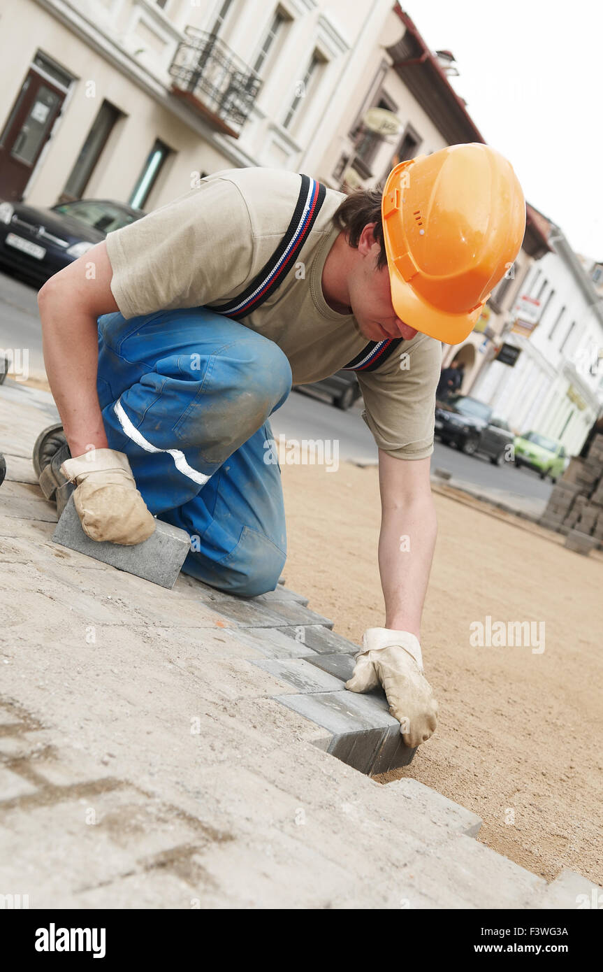 sidewalk pavement construction works Stock Photo - Alamy