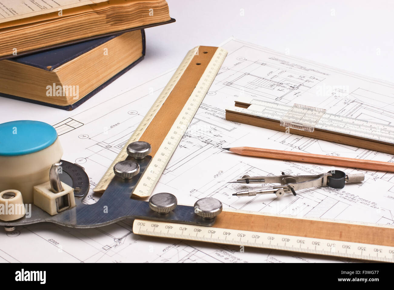 old technical drawings Stock Photo - Alamy