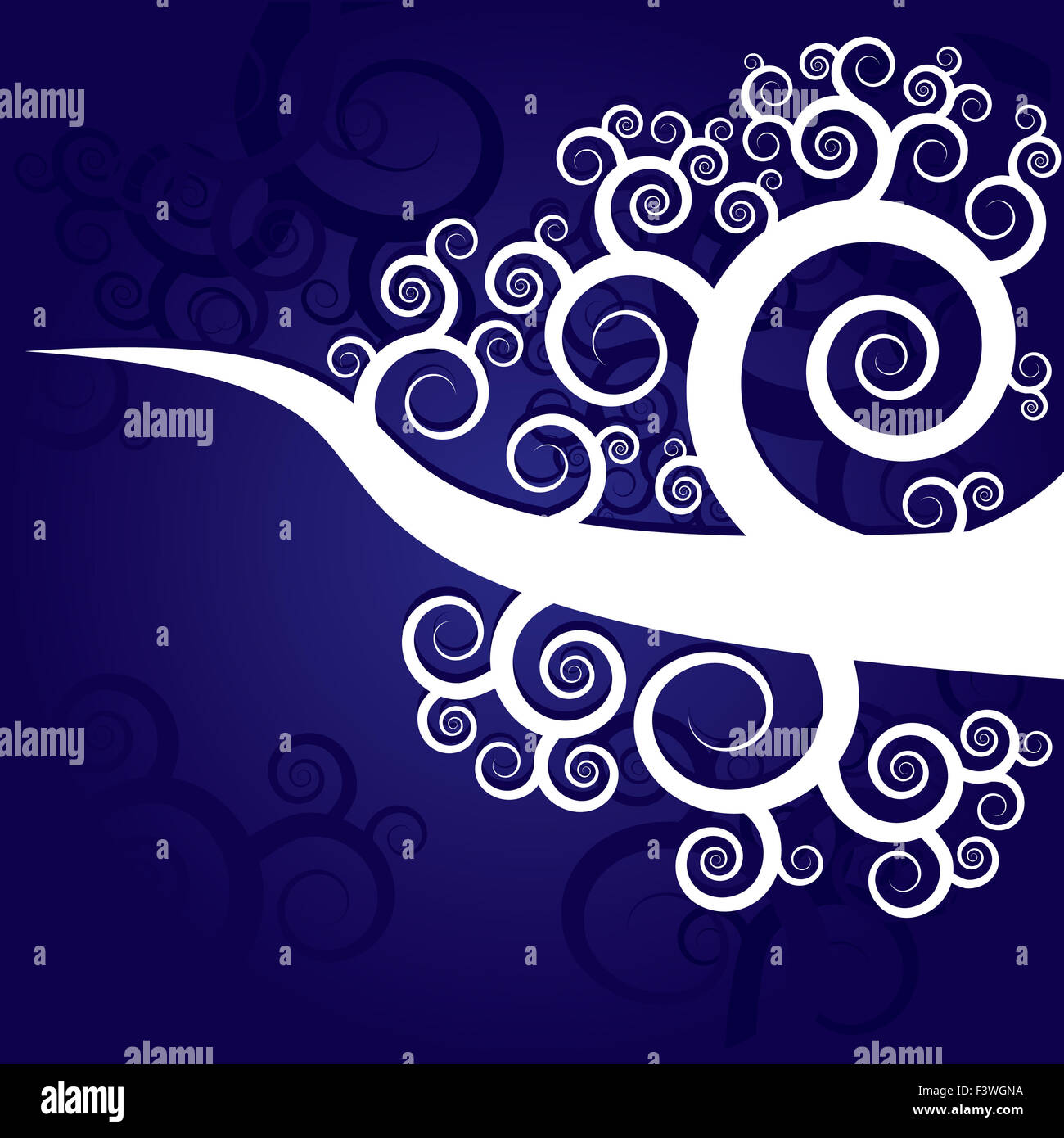 Futuristic tree on blue background Stock Photo - Alamy