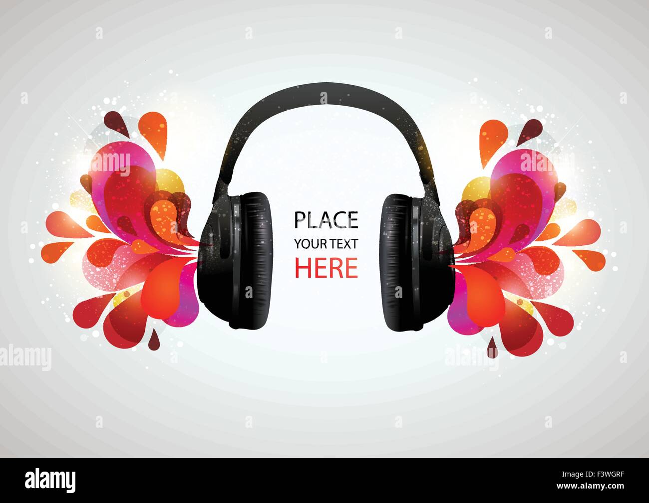 Vector abstract background with headphones Stock Vector Image & Art - Alamy