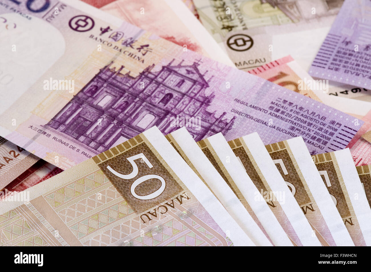 The stack of Macau money (bills and notes Stock Photo - Alamy