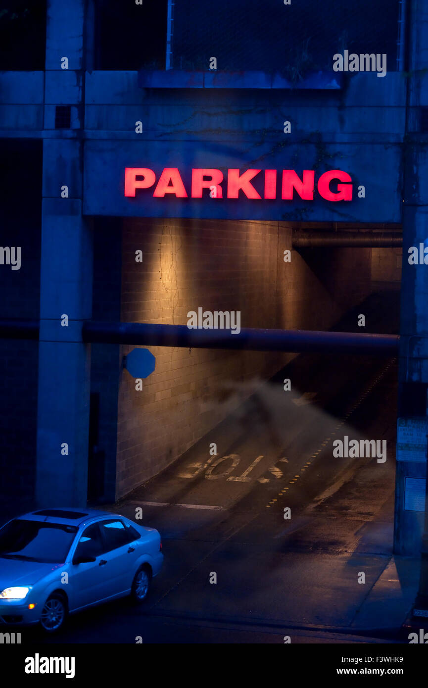 parking garage at night Stock Photo - Alamy