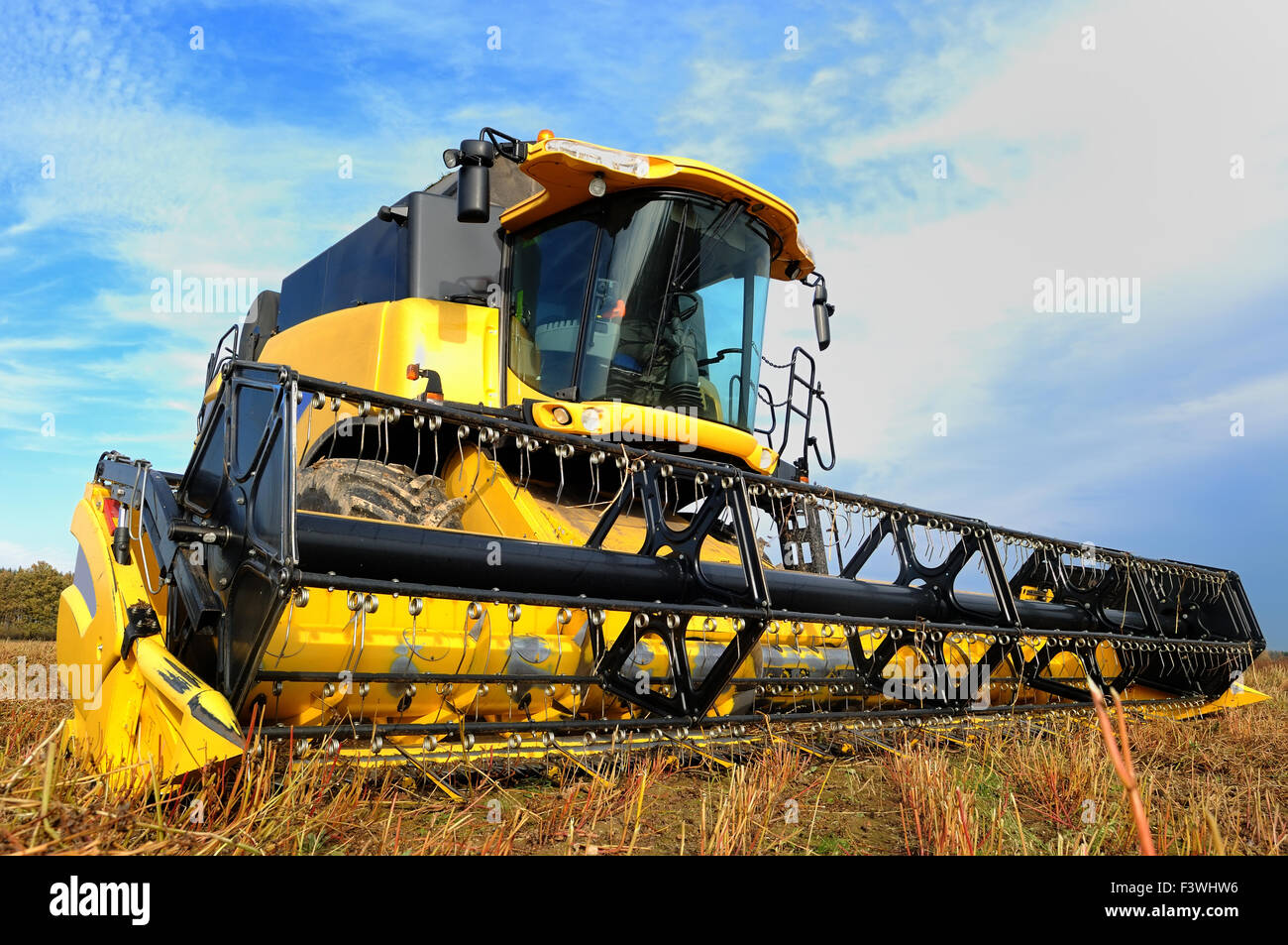 Grain combine harvester in wheat hi-res stock photography and images ...