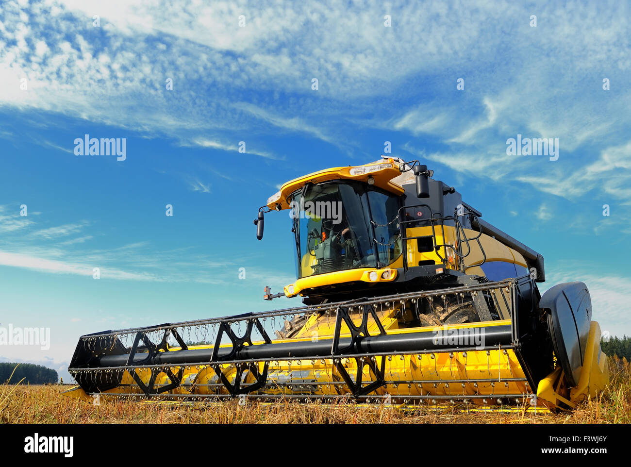 harvesting combine in the field Stock Photo - Alamy
