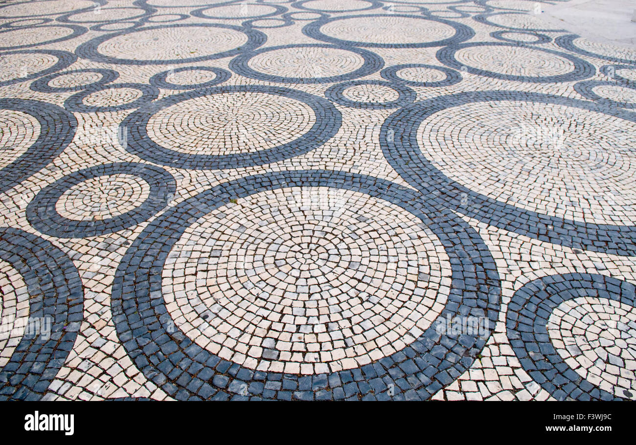 Pattern of stone paved mosaic floor Stock Photo - Alamy