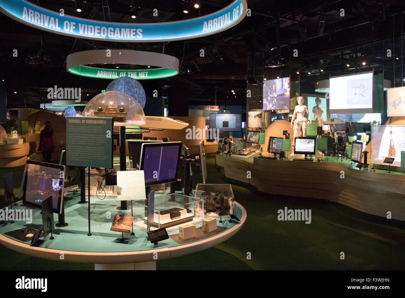 Exhibits inside the Australian Centre for the Moving Image (ACMI) at ...