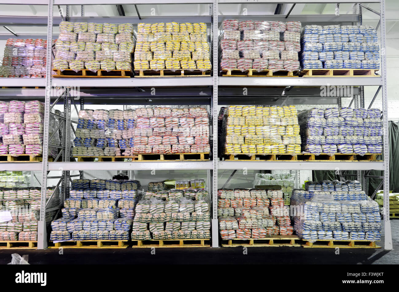 Production in warehouse shelves Stock Photo - Alamy