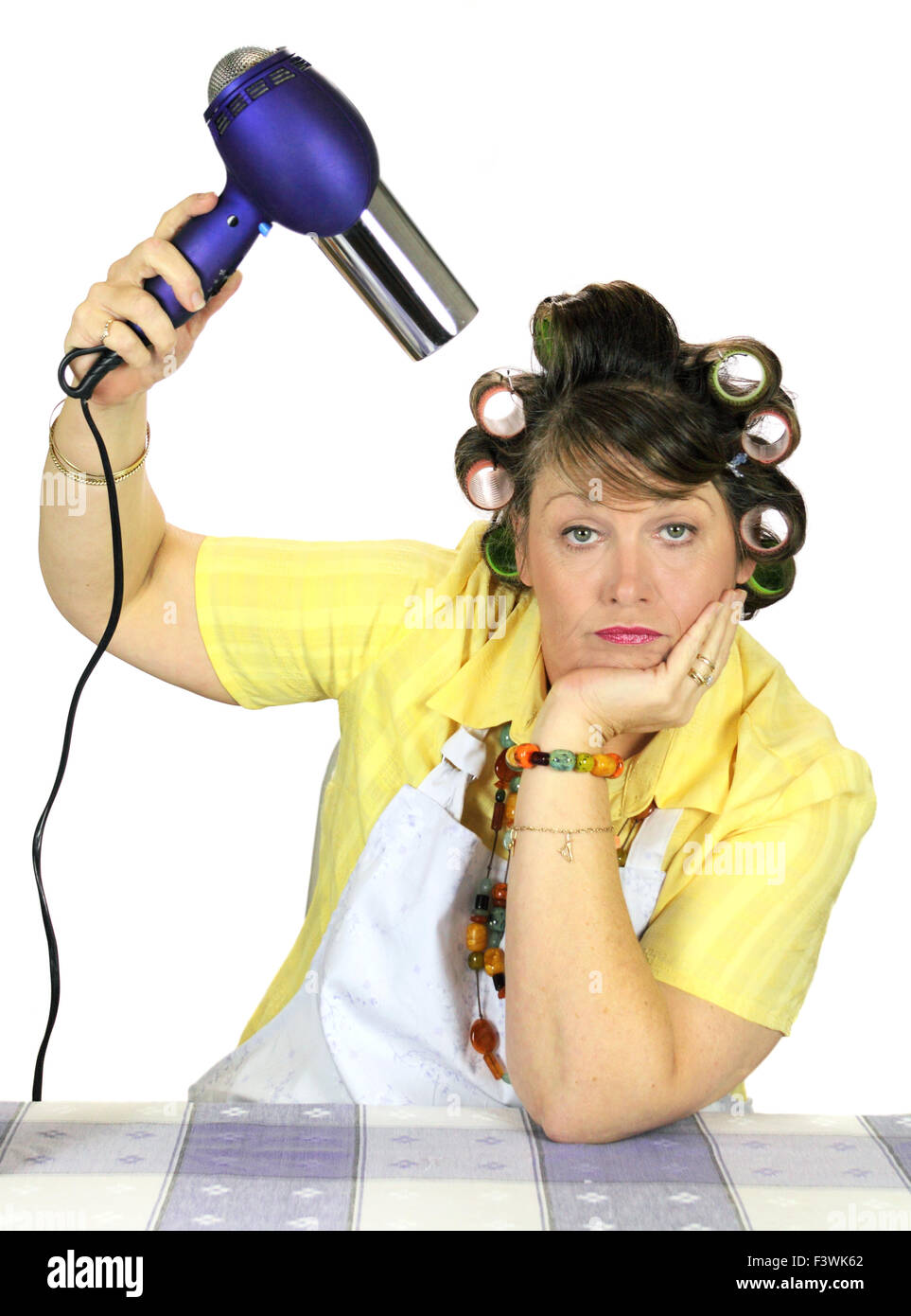 Woman drying hair retro hi-res stock photography and images - Alamy