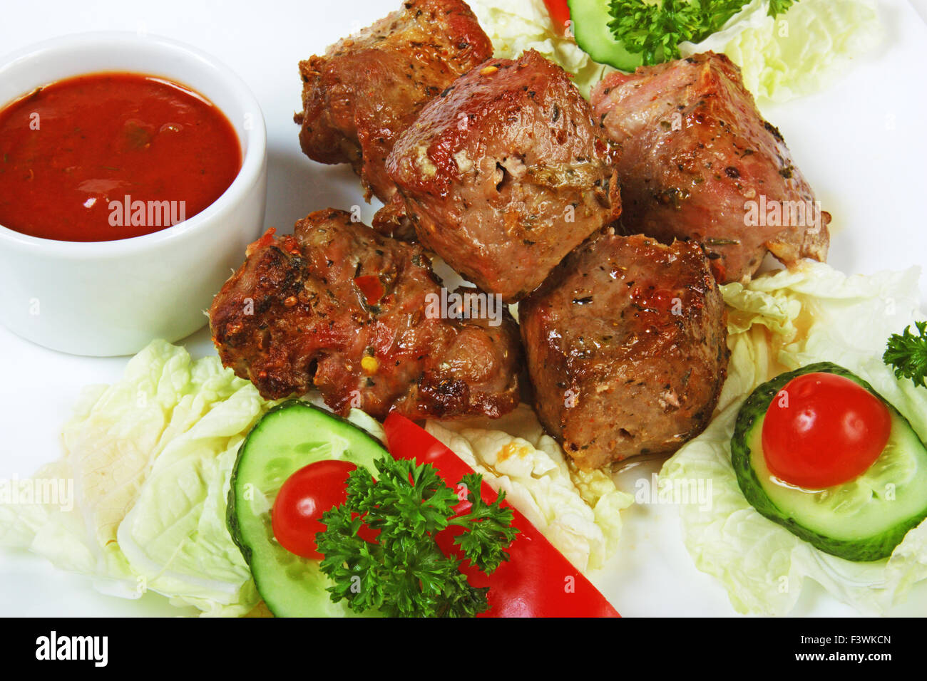dishes of roast meat Stock Photo - Alamy