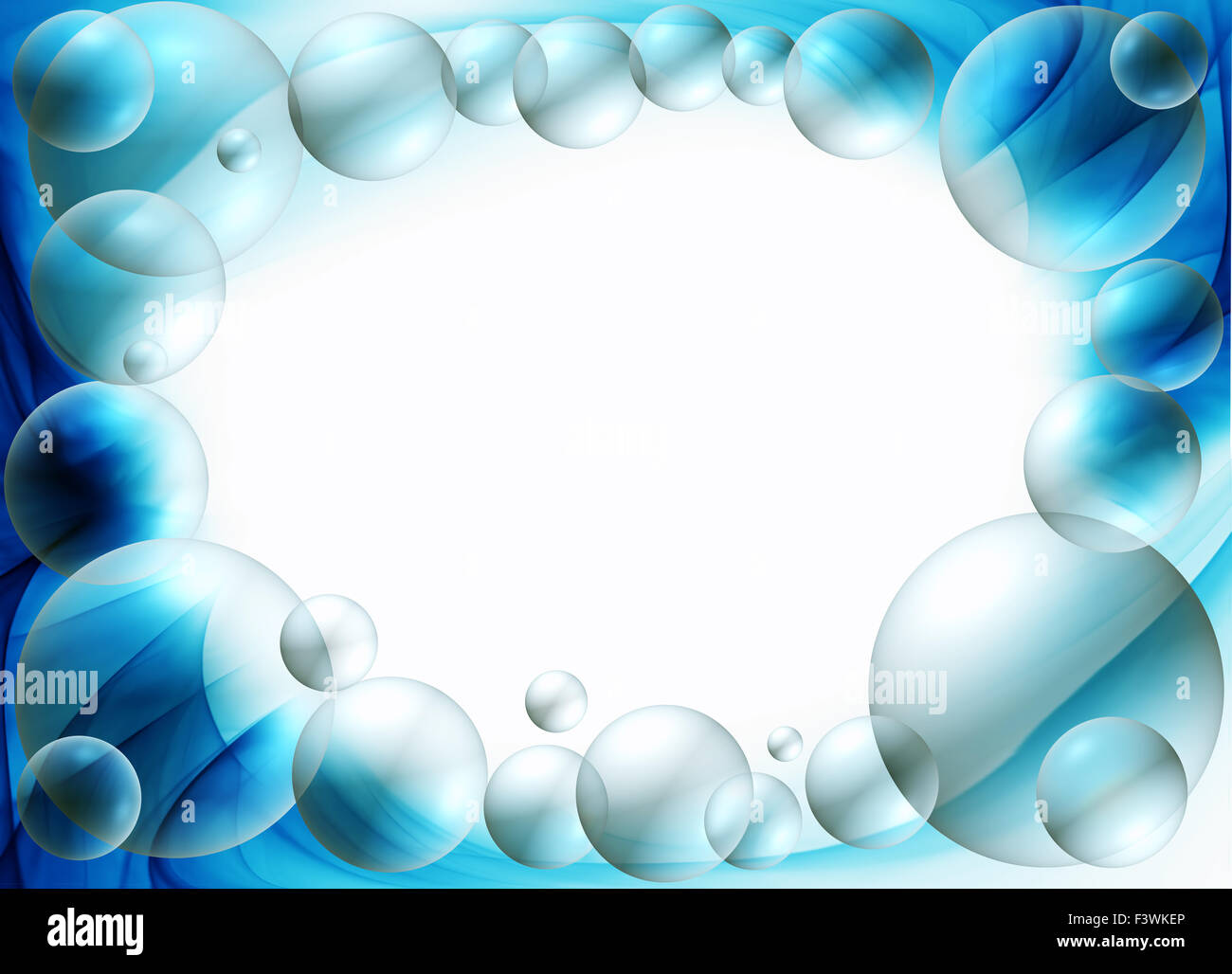 Blue bubbles frame Stock Photo - Alamy