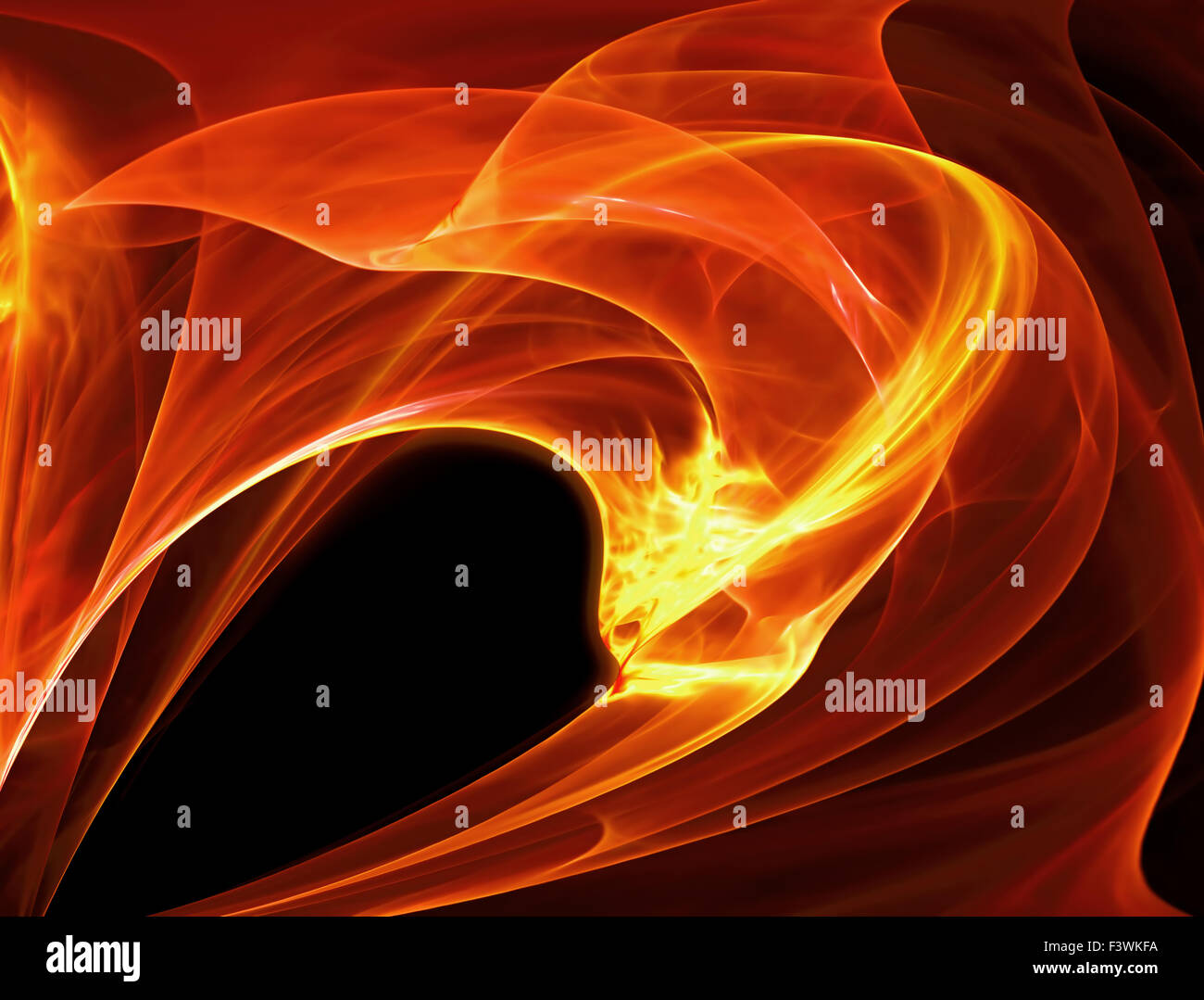 fiery flame on a black background Stock Photo - Alamy