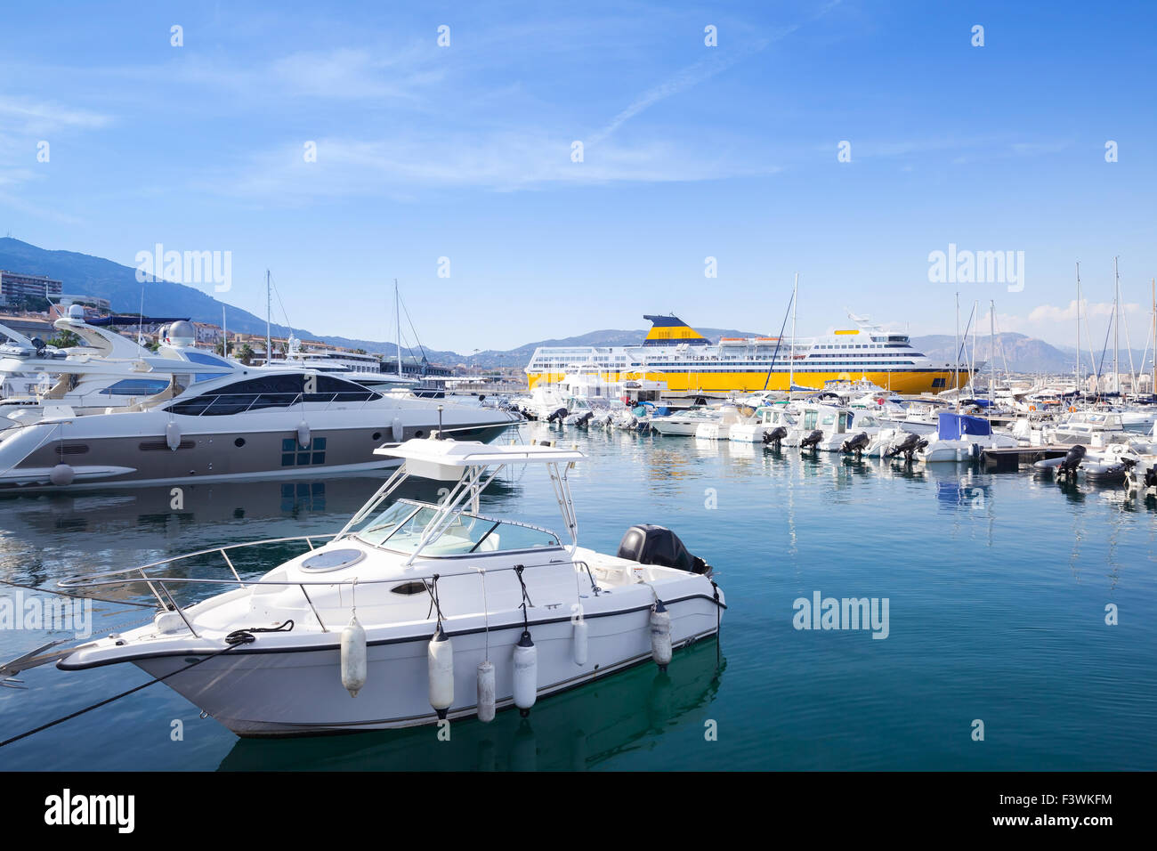 Moored modern white motorboat french hi-res stock photography and ...