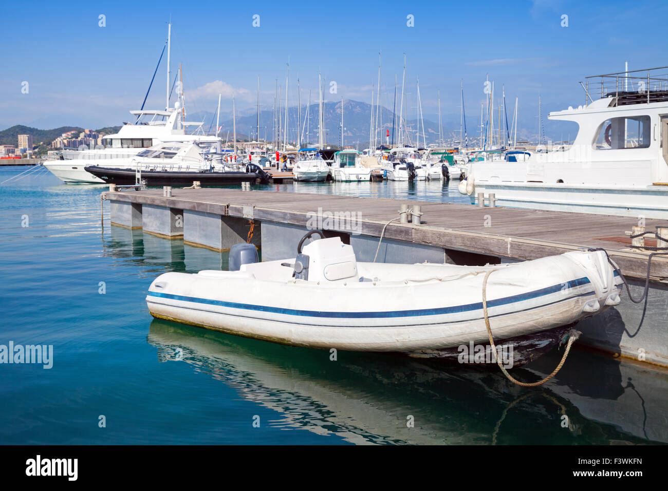 Moored modern white motorboat french hi-res stock photography and ...