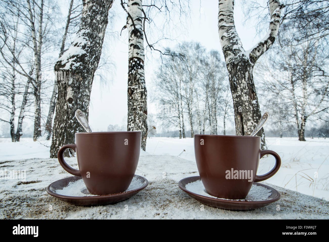 Two cups of tea Stock Photo - Alamy