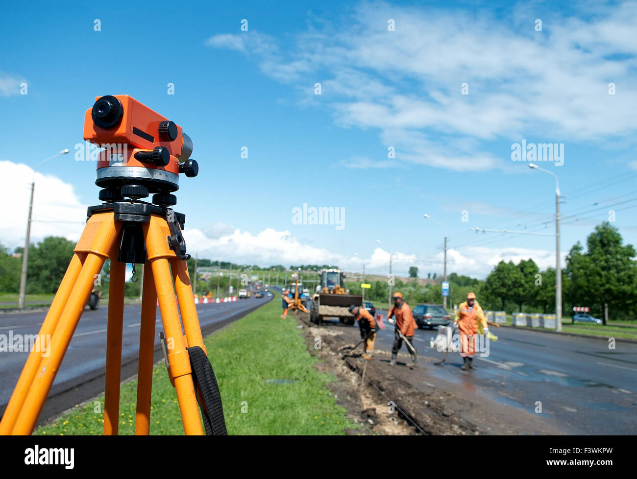 surveyor equipment level theodolite Stock Photo - Alamy