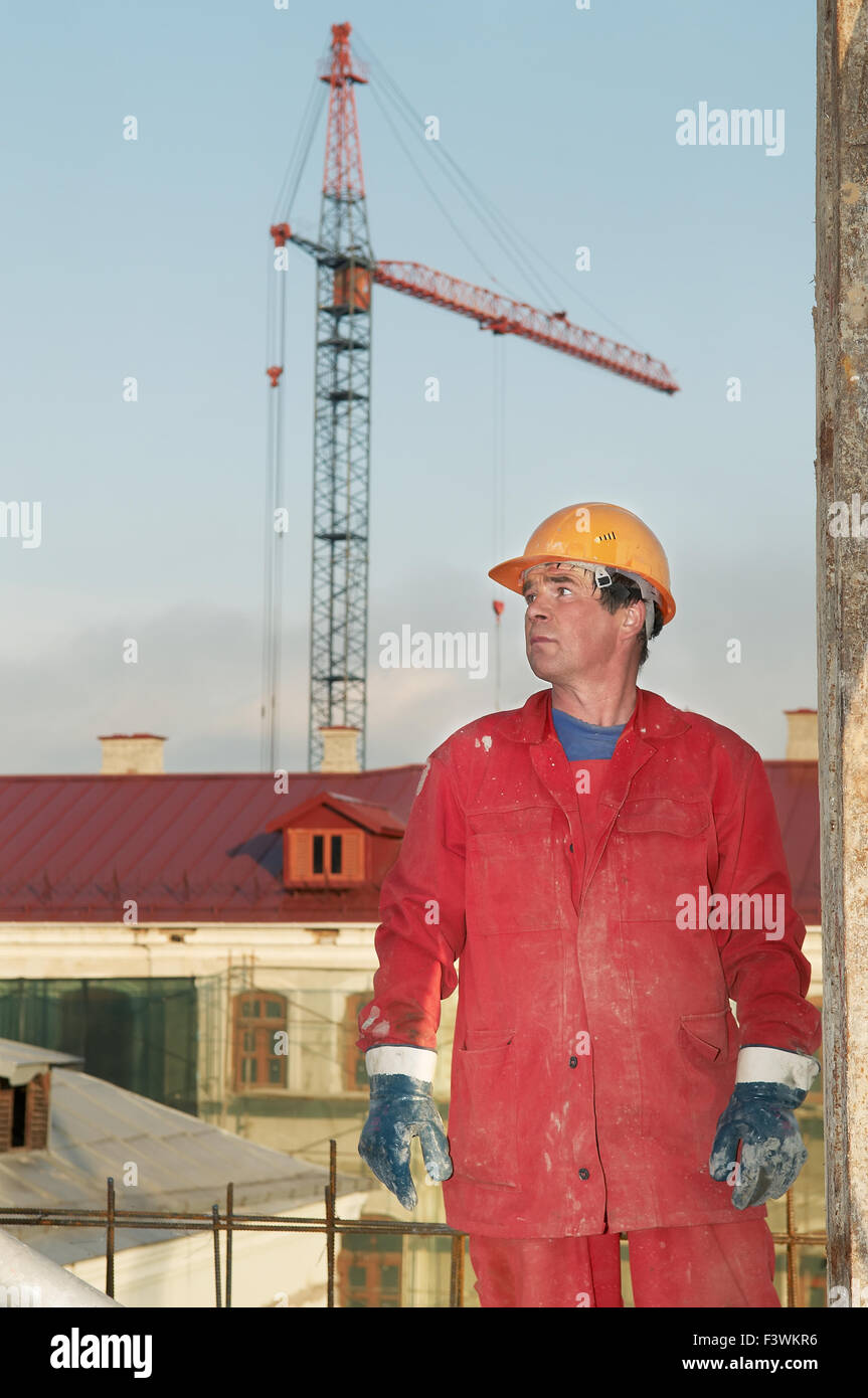 worker builder at construction site Stock Photo - Alamy