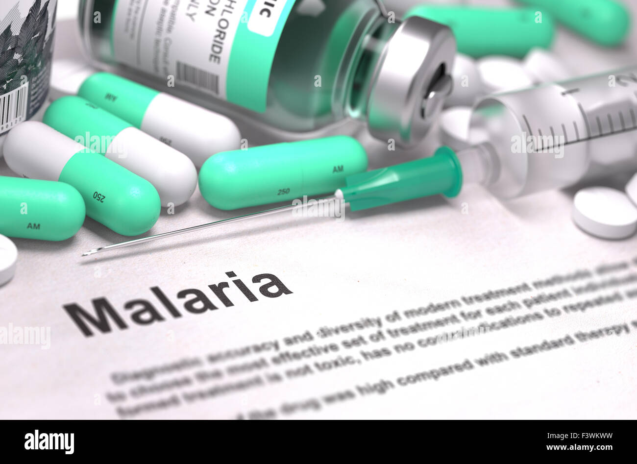 Diagnosis - Malaria. Medical Report with Composition of Medicaments ...