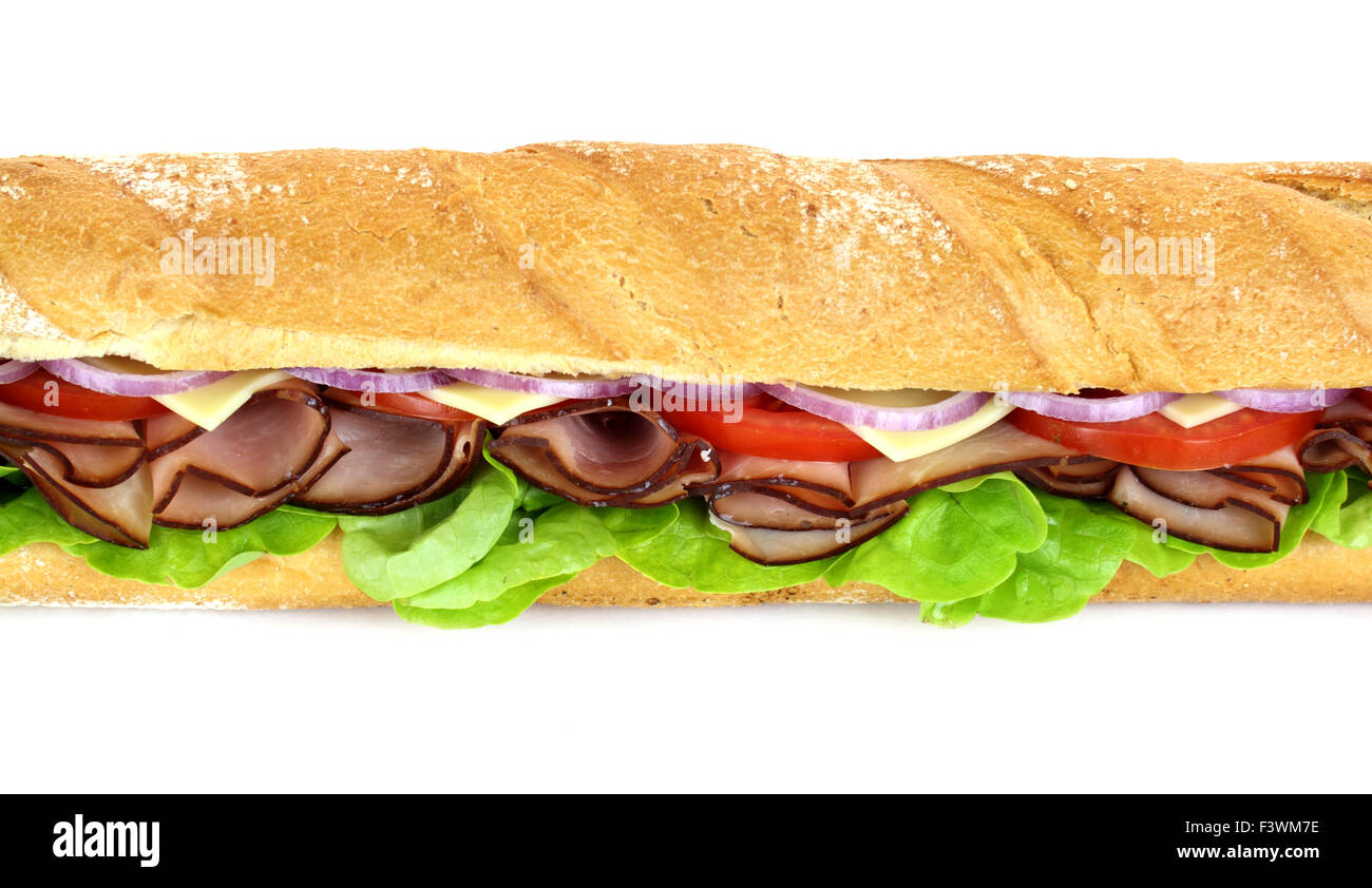 Ham And Salad Sub Stock Photo - Alamy