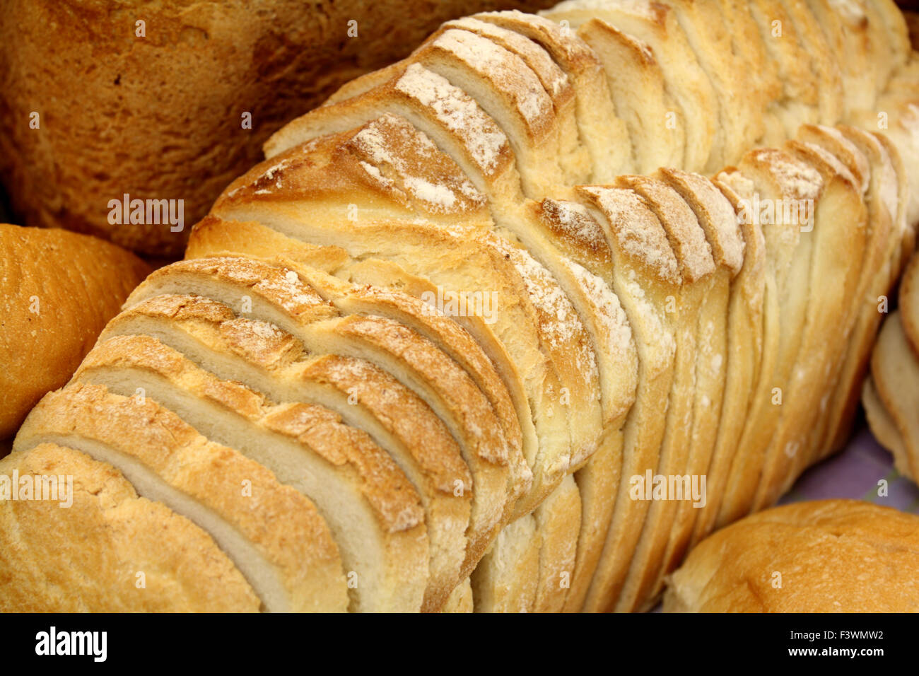 Sliced Bread Background Stock Photo - Alamy