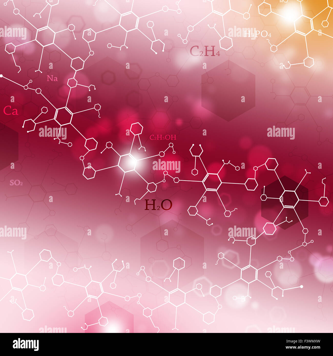 abstract technology and science background with chemistry elements ...