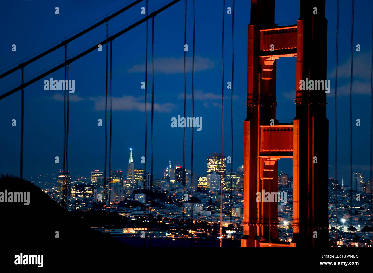 Golden gate bridge at night hi-res stock photography and images - Alamy