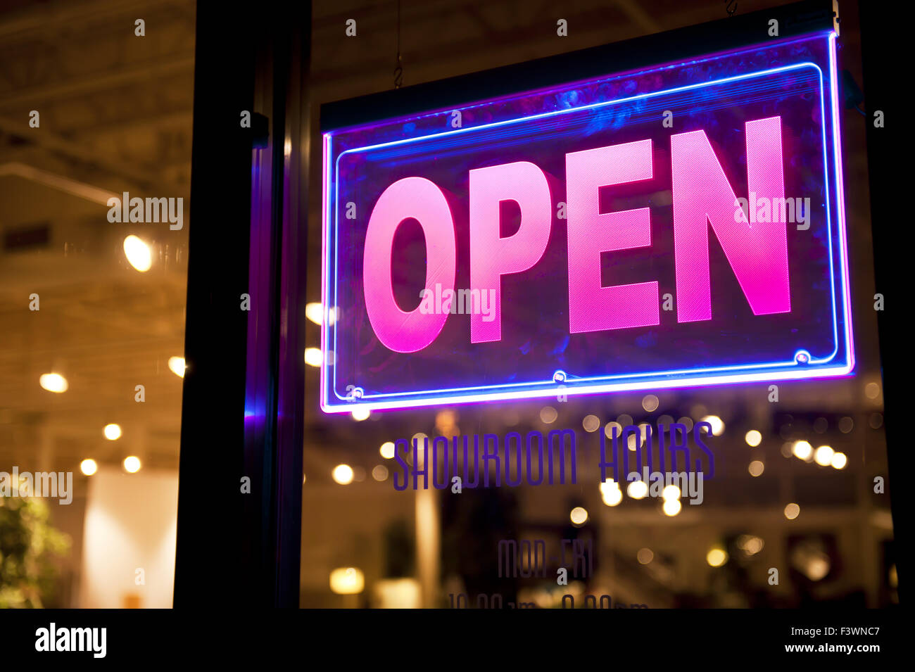 Neon Pink Open Sign