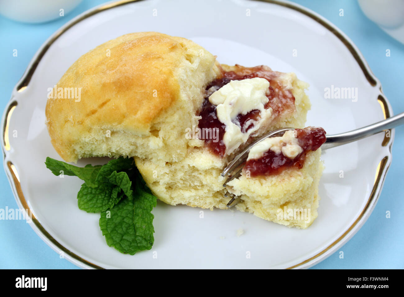 Scone With Jam Stock Photo - Alamy