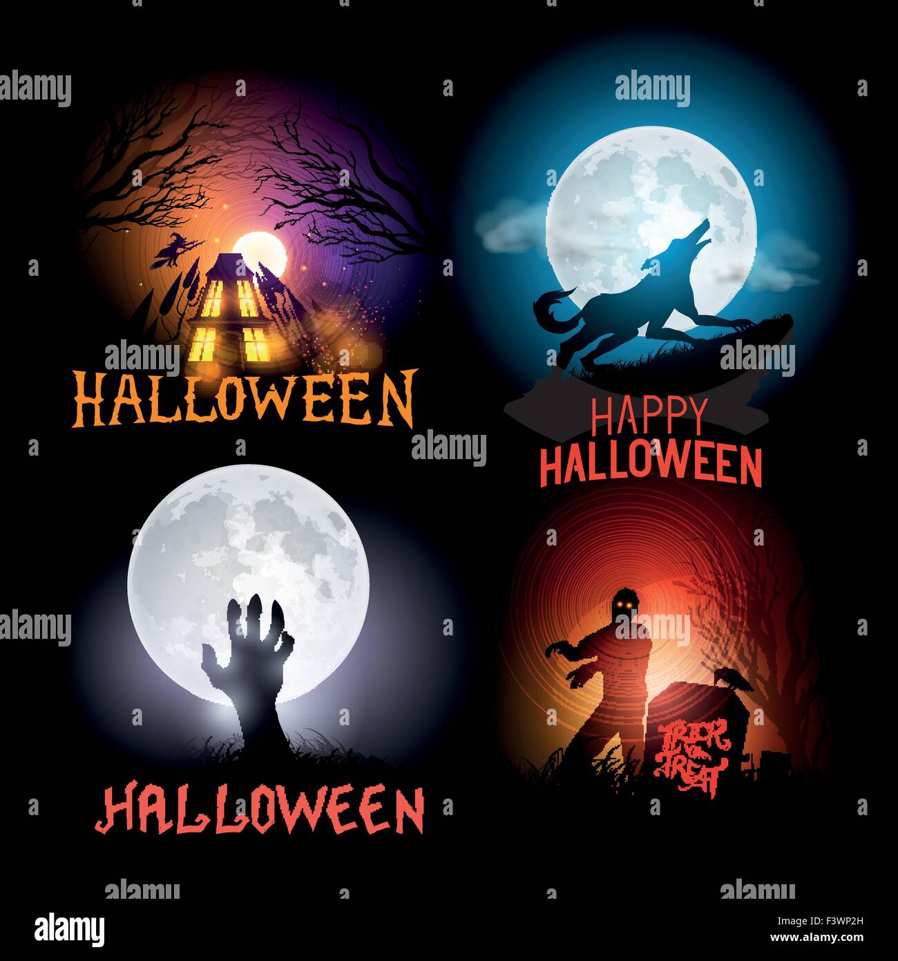 Halloween horror night poster Stock Vector Images - Alamy