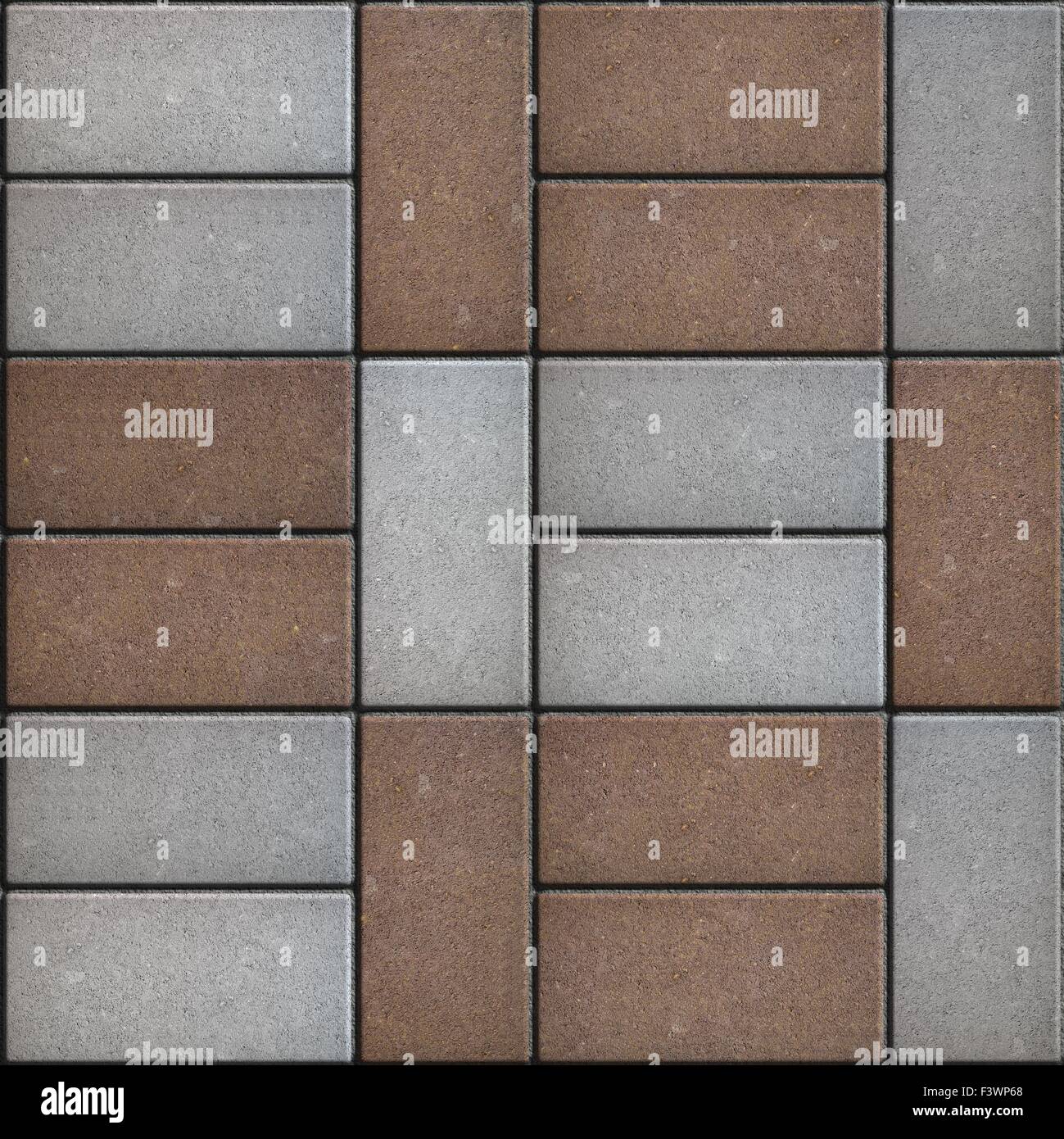 Two-tone Rectangular Pavement laid Parallel and Perpendicular. Seamless ...