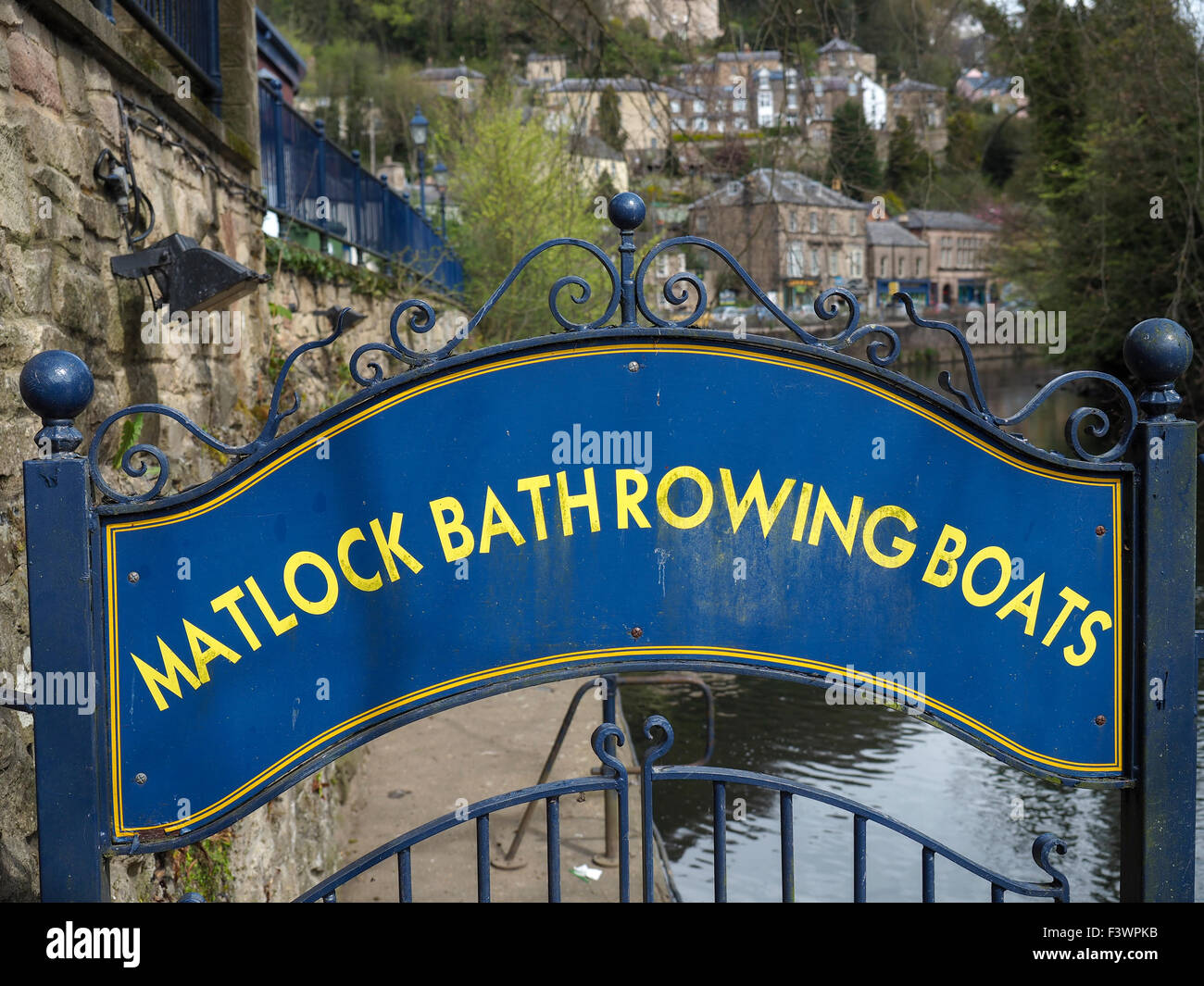 Matlock town on the river Derwent in the Peak District Derbyshire ...