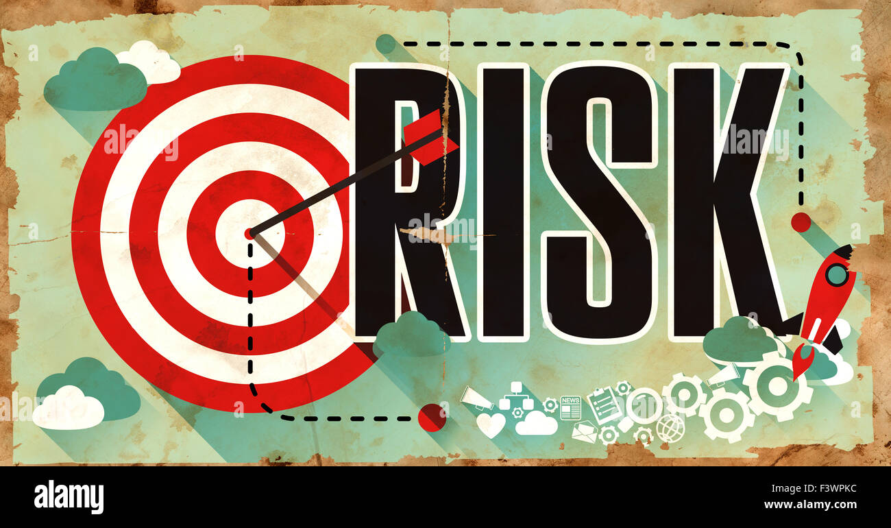 Risk Concept. Poster on Old Paper in Flat Design with Long Shadows ...