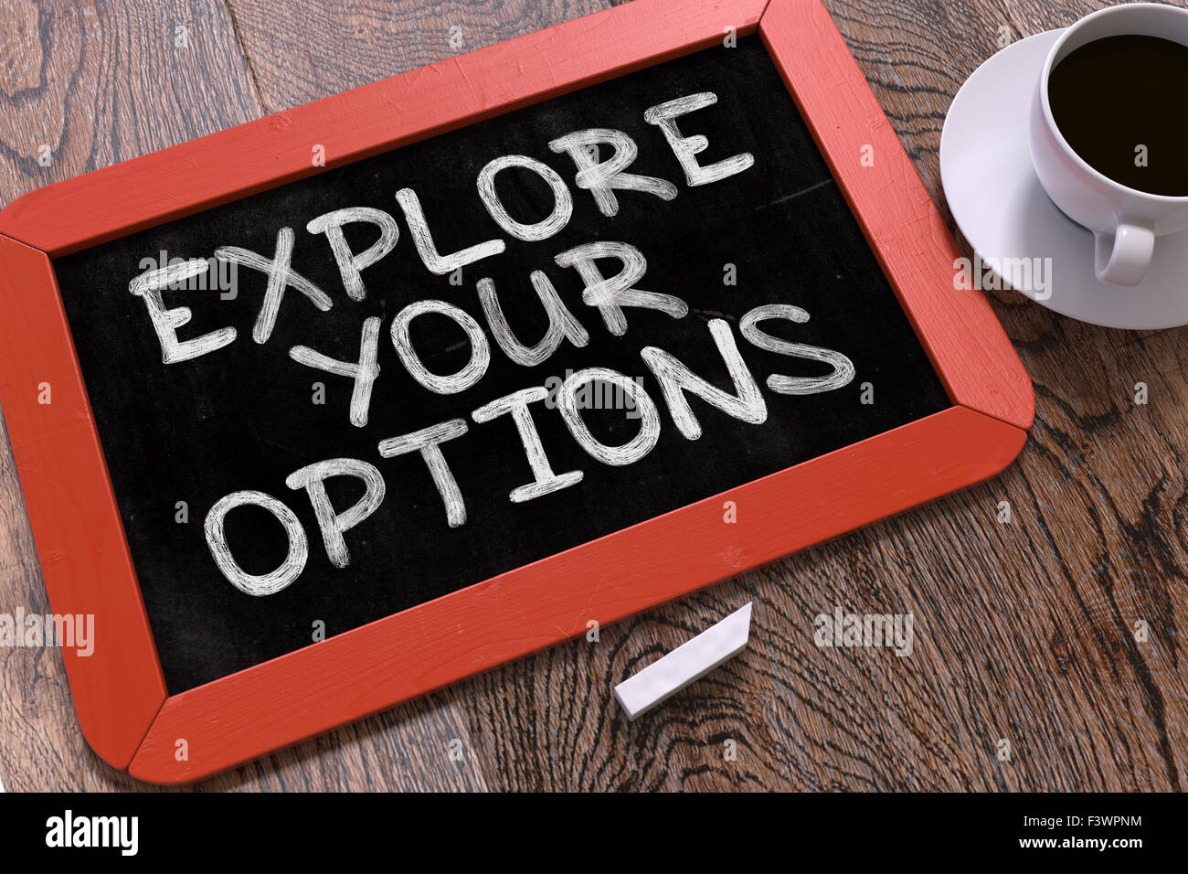 Handwritten Inspirational Quote - Explore Your Options - on Red ...