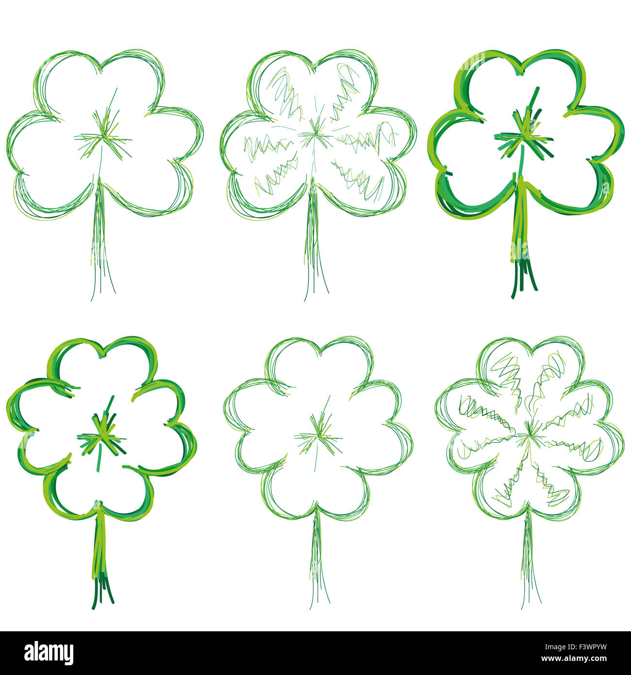 Set of clovers Stock Photo - Alamy