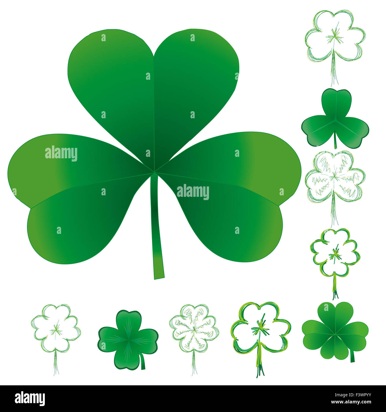 Set of clovers Stock Photo - Alamy