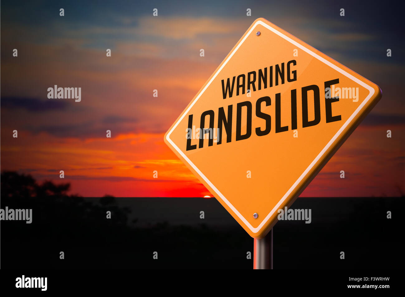 Landslide warning sign hi-res stock photography and images - Alamy