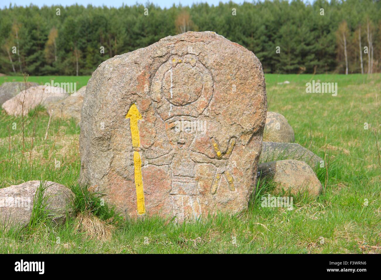 erratic block in park Stock Photo - Alamy